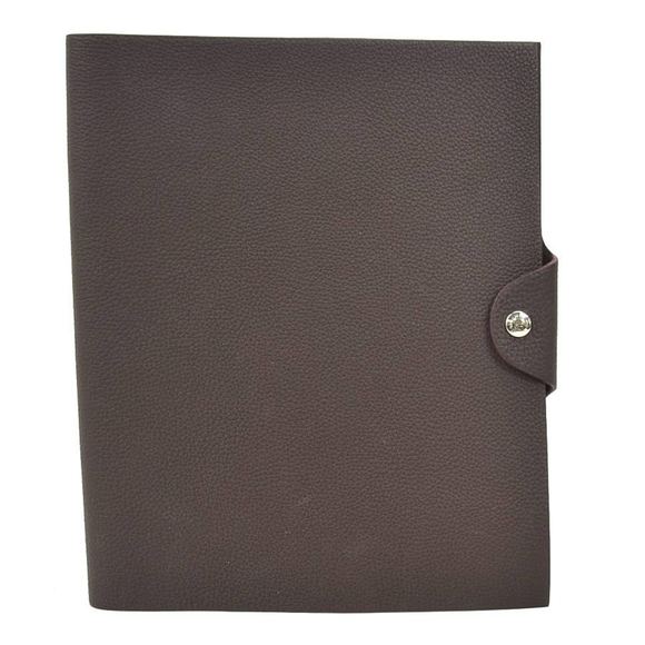 Hermes | Accessories | Hermes Notebook Cover Ulysse Leather Dark Brown ...